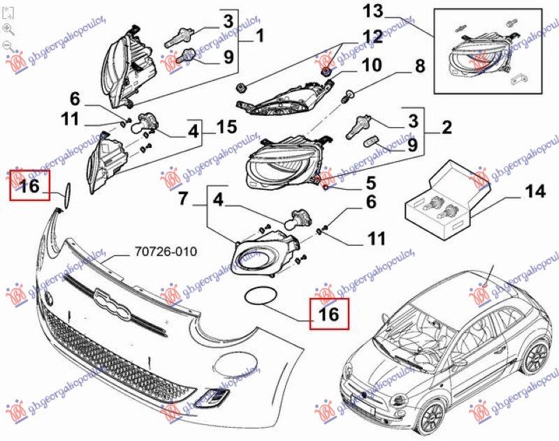 POKLOPAC MAGLENKE Leva str. FIAT 500e (2021-) (OEM: 735732362)