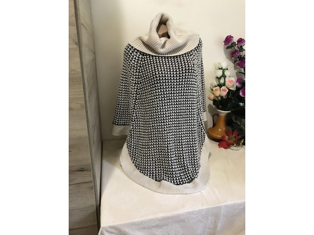 Tom Tailor belo crni ponco XS/S