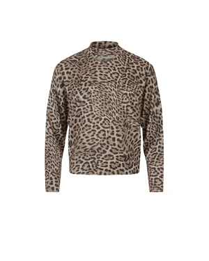 BLUZA SA LEOPARD PRINTOM I IZREZOM NA DEKOLTEU