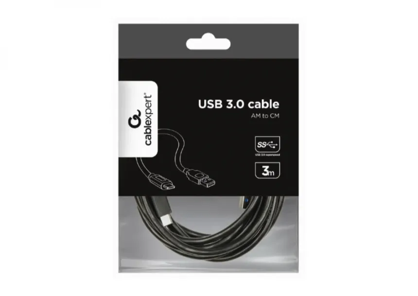 CCP-USB3-AMCM-10 Gembird 3A/36W USB 3.0 AM to Type-C cable (AM/CM), 3m