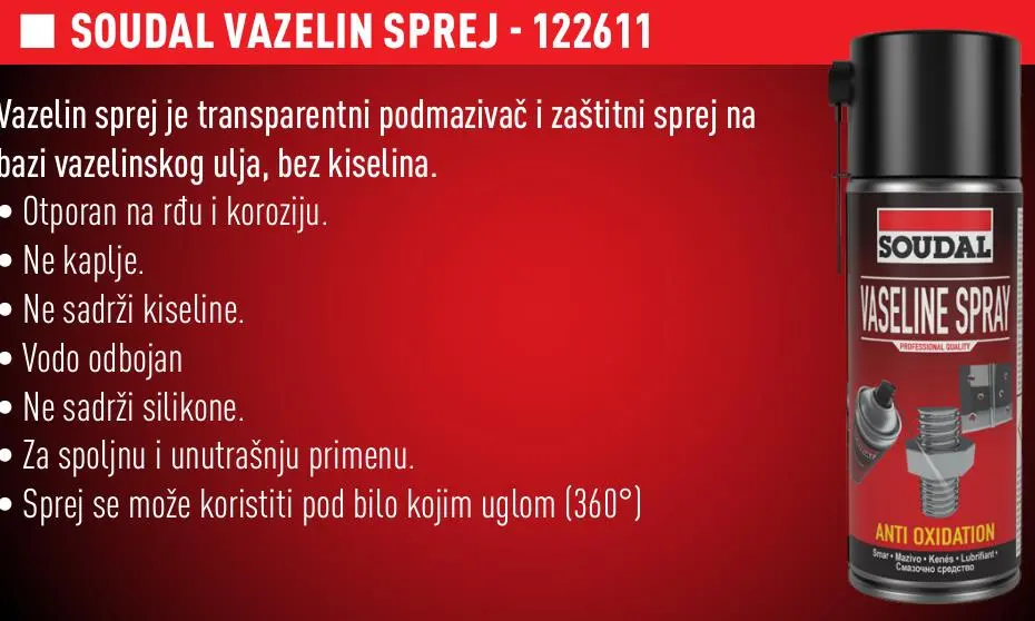 SOUDAL SPREJ VAZELIN SPRAY 0.400