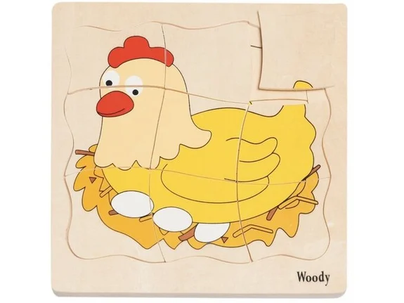 Woody Puzzle-Kokoška