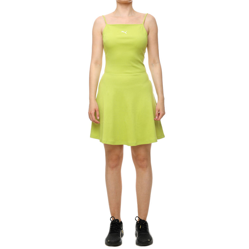ŽENSKA HALJINA PUMA WARDROBE ESS RIBBED FLARED SHORT DRESS