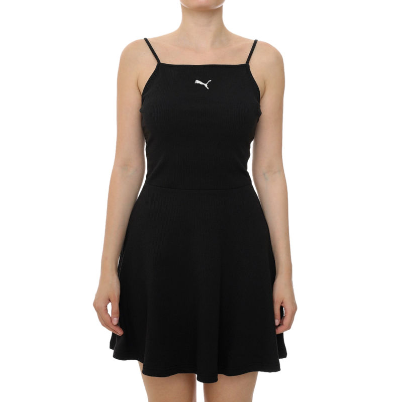 ŽENSKA HALJINA PUMA WARDROBE ESS RIBBED FLARED SHORT DRESS