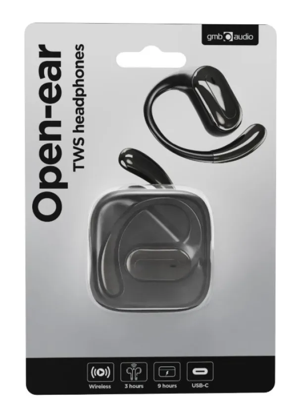 GEMBIRD OWS-01-BK Gembird bluetooth V5 open-ear slusalice, TWS, black