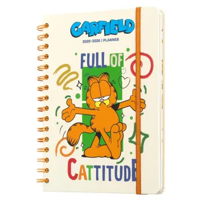 Datumirana agenda 2025/26 The Garfield, 12 Months, Week To View, Šarena