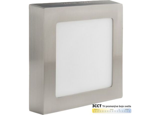M24NK-SN-CCT 24W 3000~6500K saten nikl nadgradni kvadratni LED panel Mitea Lighting (25 mes.)