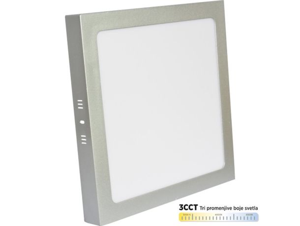 M24NK-SIL-CCT 24W 3000~6500K srebrni nadgradni kvadratni LED panel Mitea (25 mes.)