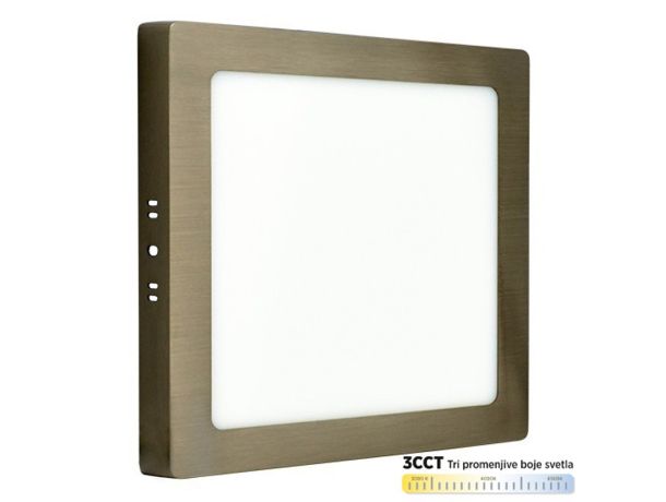 M18NK-SN-CCT 18W 3000~6500K saten nikl nadgradni kvadratni LED panel Mitea Lighting (25 mes.)