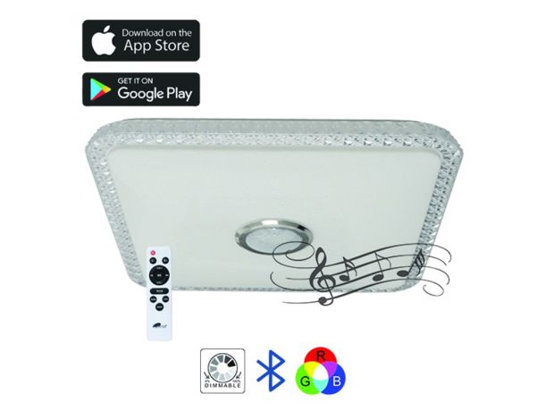 M205439-BT/WRGB 2x32W 435x435mm LED SMD plafonjera sa zvučnikom 5W, bluetooth, Android/iOS APP iLink smart (muzička plafonjera) Mitea Lighting (25 mes.)
