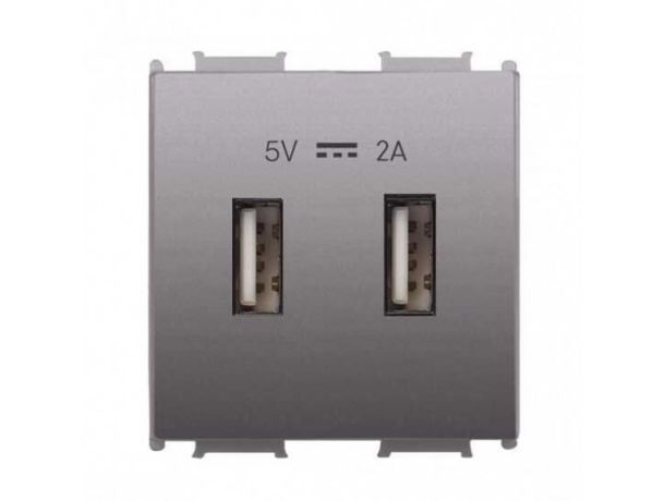 Panasonic 2M USB punjac Antrancit siva 5V 2A WVTT2231-4AN EU2 Thea Modular