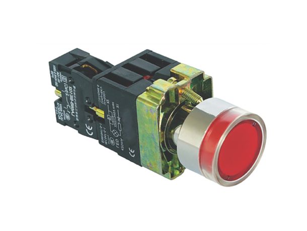 ME-BA61 crveni ugradni taster NC sa tinjalicom IP63 Mitea Electric