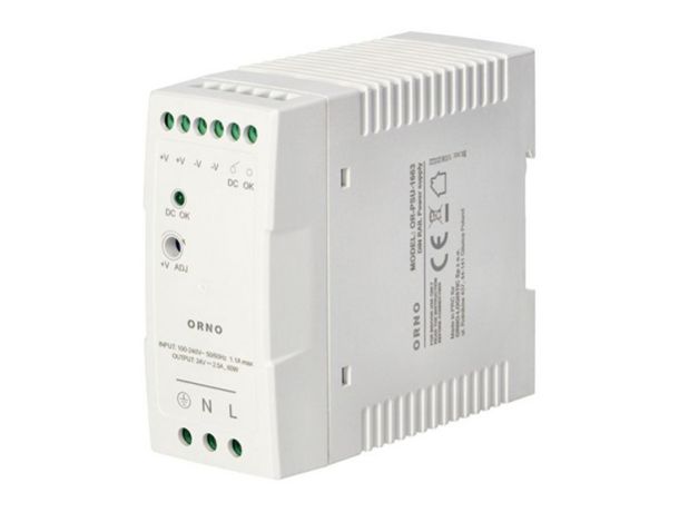 OR-PSU-1663 napajanje industrijsko 24V DC 2.5A 60W za DIN šinu IP27, PVC kućište ORNO