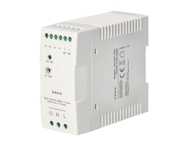 ORNO OR-PSU-1662 napajanje industrijsko 24V DC 1.70A 40W za DIN šinu IP20, PVC kućište