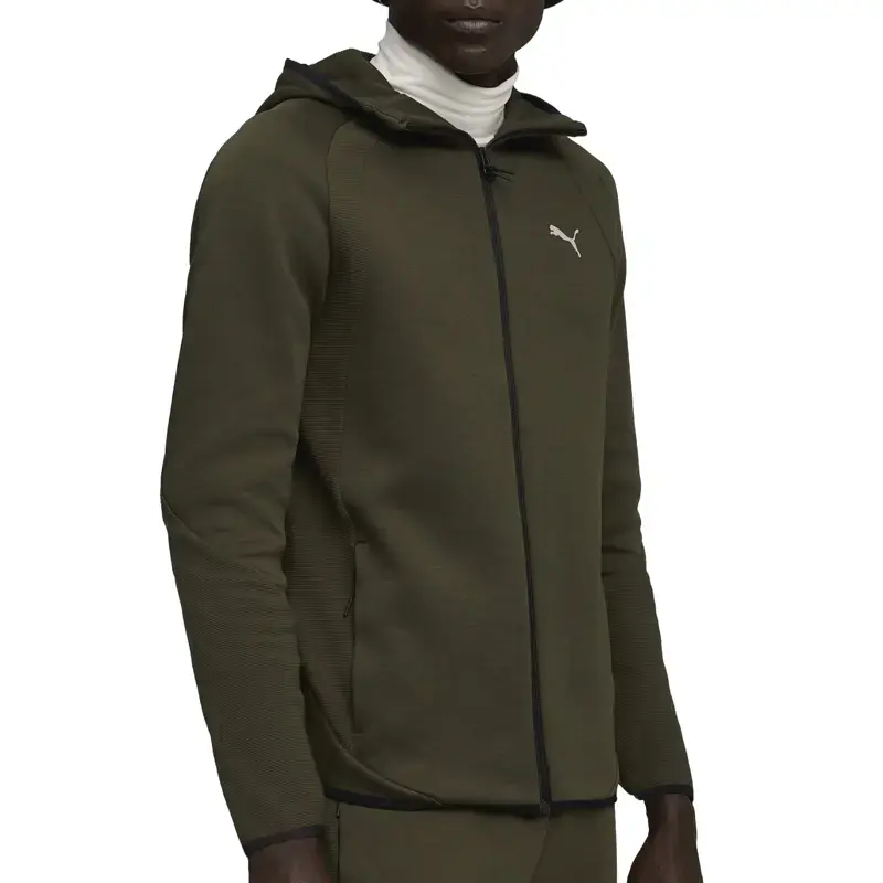 Puma Muški duks Puma Evostripe Fz Hoodie Dk, Maslinasti