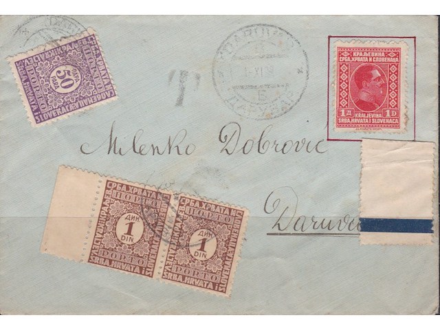 Kraljevina Jugoslavija 1926 Pismo nedovoljno frankirano