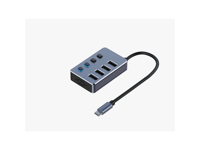 E-Green USB 3.1 tip C - HUB Superbrzi 4port USB 3.0
