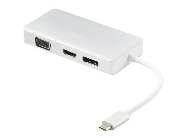 E-Green Adapter USB 3.1 tip C (M) - Display Port + HDMI + VGA (F)