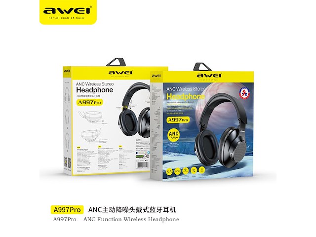 Awei Bluetooth Slušalice Over-Ear A997 Pro, crne