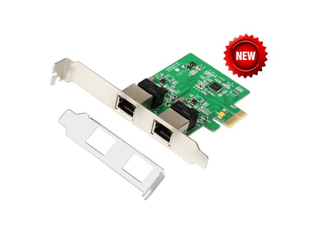 E-Green PCI-Express kontroler 2-port Gigabit Ethernet