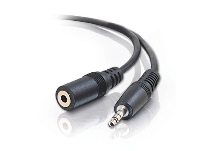 E-Green Kabl Audio 3.5mm stereo - 3.5mm stereo M/F (nastavak) 3m crni