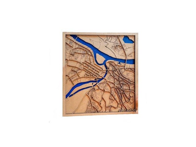 Mapa grada 3D - Beograd, Novi, Big, Brown
