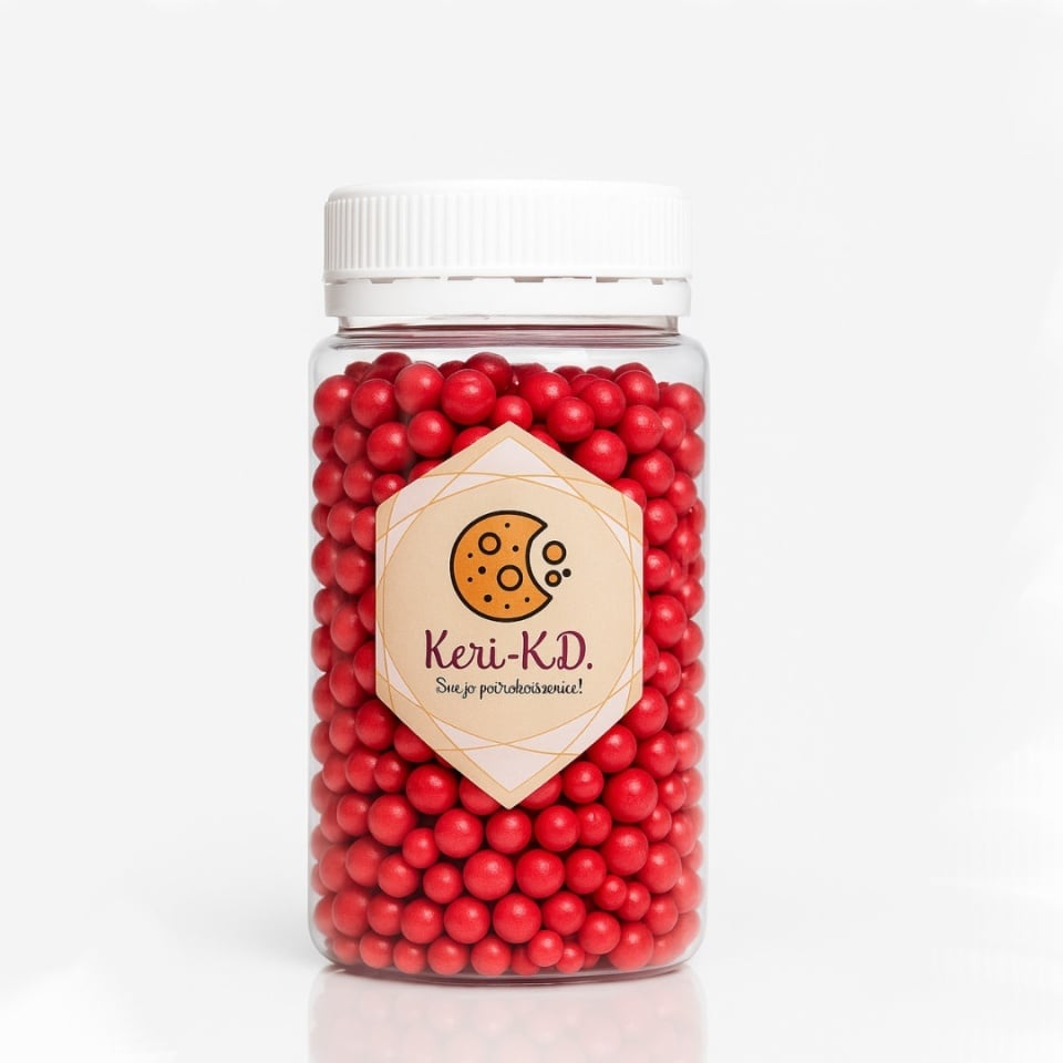 Keri K.D. šećerne perle CRVENE 3, 5, 7, 10mm 80g