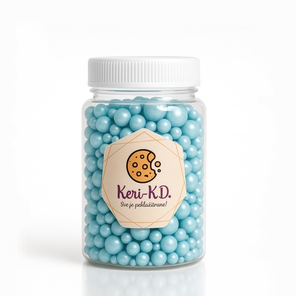 Keri K.D. šećerne perle PLAVE 3, 5, 7, 10mm 80g