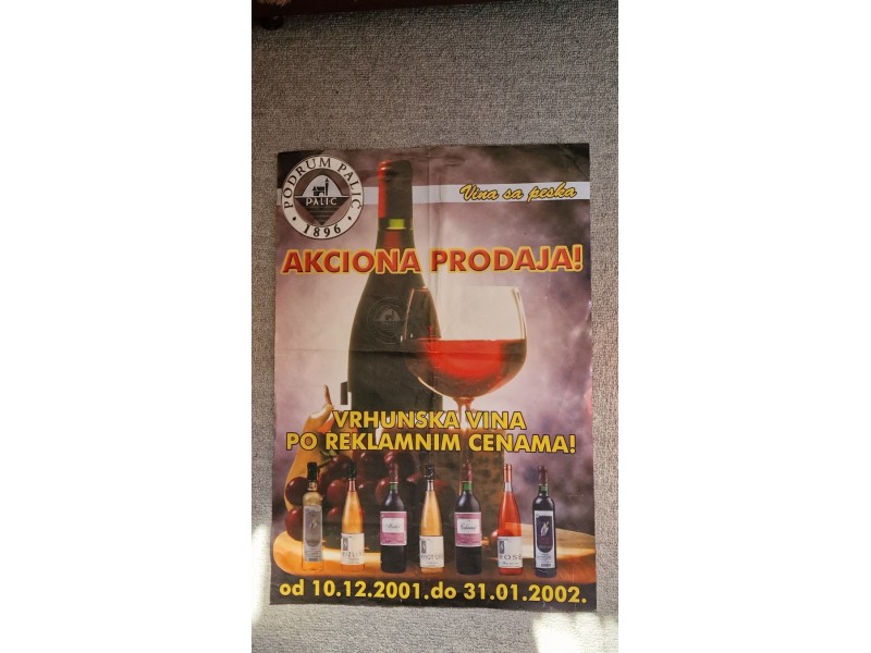 Podrum Palić, prodajni plakat iz 2001. RETKO!!!