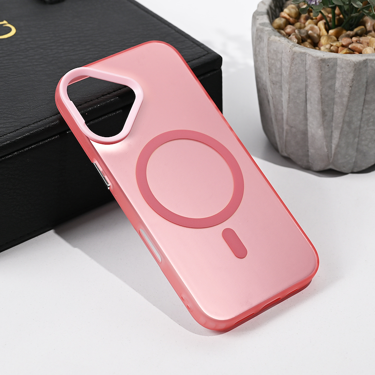 Zastitna maska (futrola) Magsafe providna - iPhone 17 6.3 roze