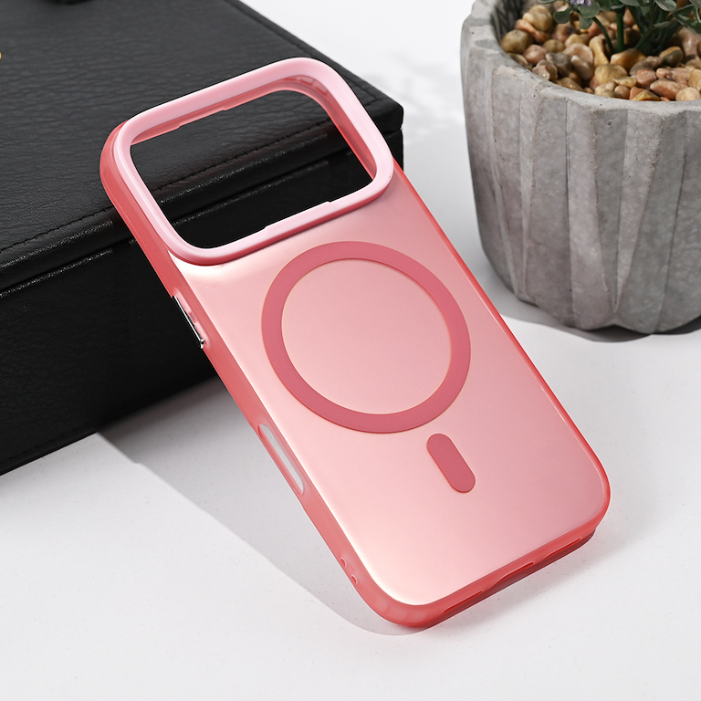 Zastitna maska (futrola) Magsafe providna - iPhone 17 Pro roze