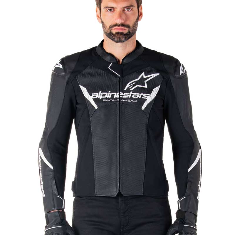 ALPINESTARS FASTER V3 AIRFLOW KOŽ JAKNA CRN/BEL