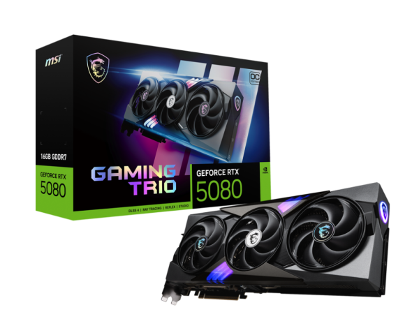 SVGA MSI RTX 5080 GAMING TRIO OC 16GB GDDR7, V531-005R