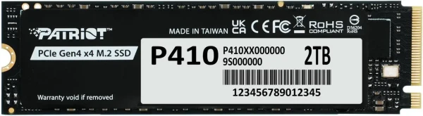 SSD M.2 NVME 2TB PATRIOT P410 5000MBS/4500MBS P410P2TBM28H