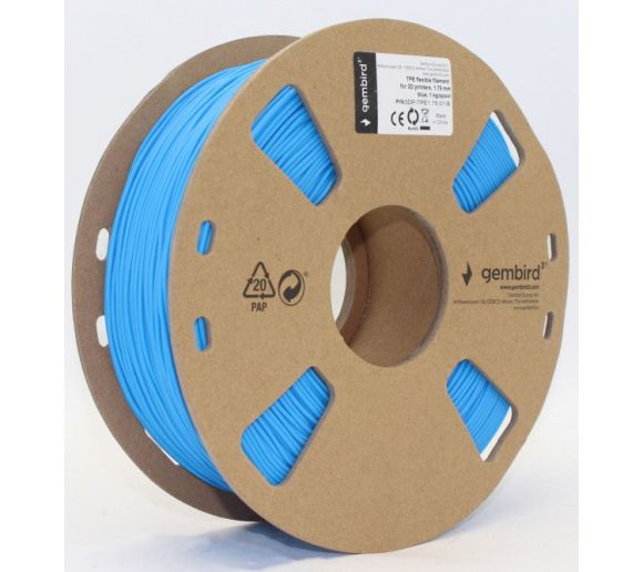 GEMBIRD - 3DP-TPE1.75-01-B TPE FLEKSIBILNI Filament za 3D stampac 1,75mm kotur 1KG BLUE