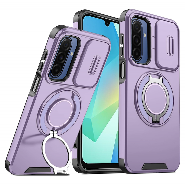 Zastitna maska (futrola) CamShield Ring stand - Samsung A175 Galaxy A17 ljubicasta