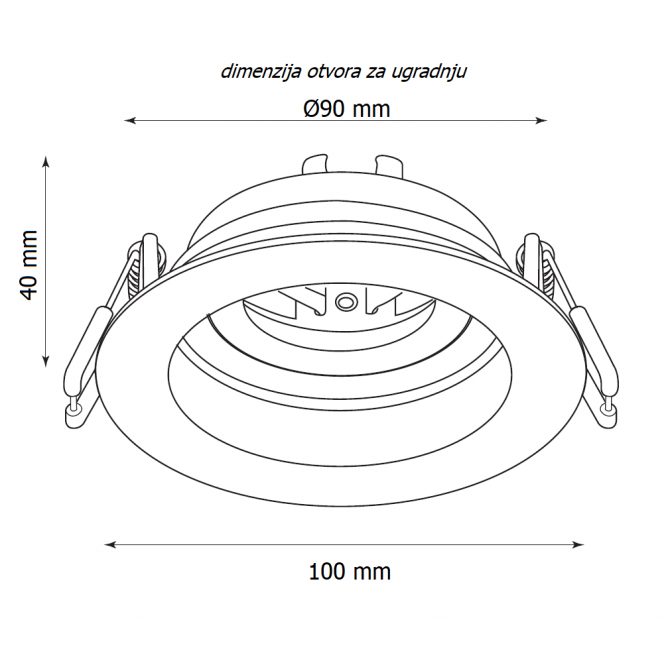 ROZETNA 670 1*GU10 NIKL/CRNA