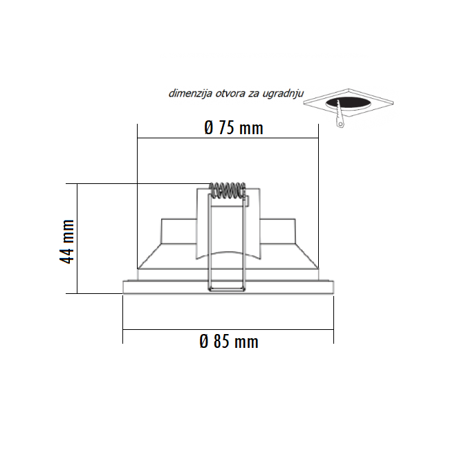 ROZETNA 714 1*GU10 BELA IP44