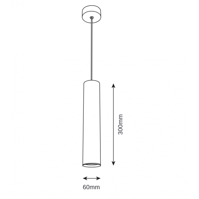 VISILICA JM-17432 1*GU10 BELA (300MM)