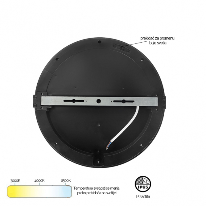 LED PLAFONJERA X09-300-24W 3000/4000/6500K IP65 CRNA