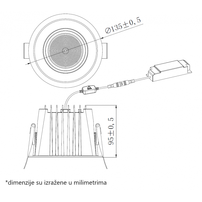 LED SVETILJKA CPS-Y4A15-D23 3000/4000/5000K 15W IP65