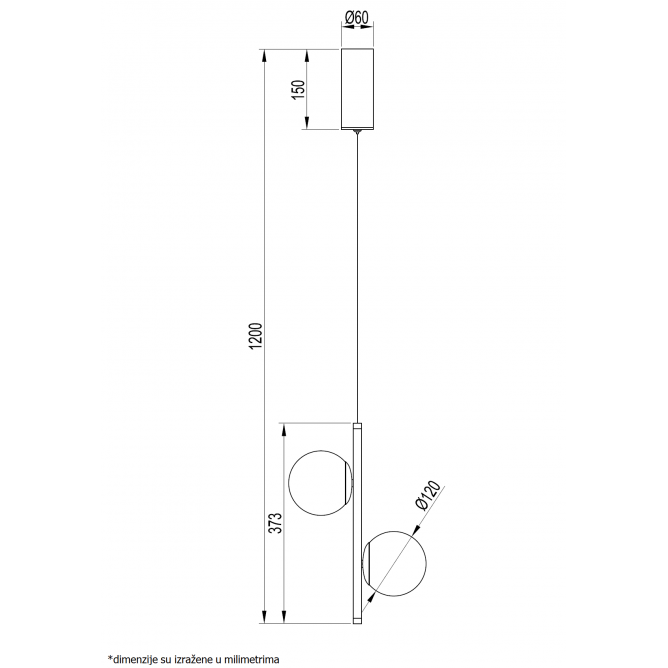 VESTA 541 VISILICA 14W 3000K CRNA/MESING