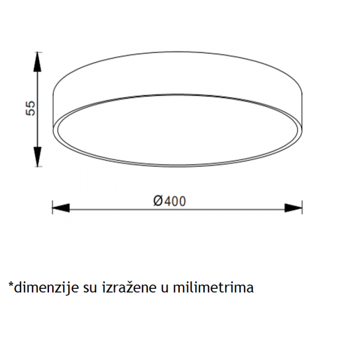 VESTA 350 PLAFONSKA SVETILJKA 30W 3000/4000K CRNA