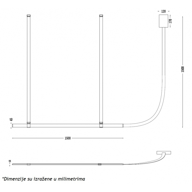 LUNA 243 VISILICA 36W 3000K