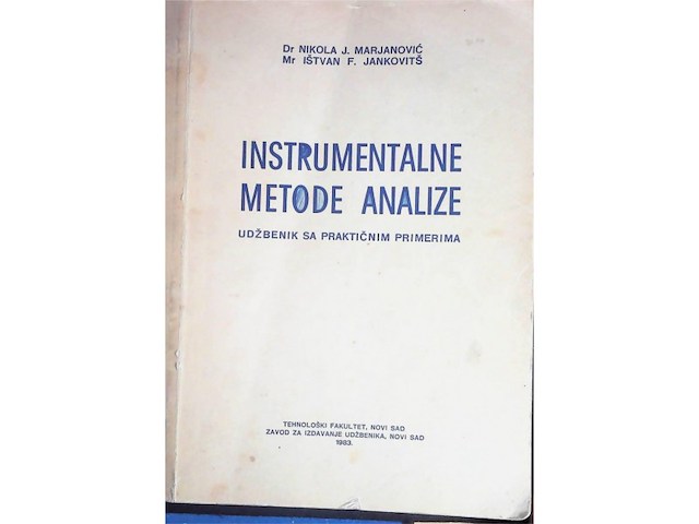 Instrumentalne metode analize ➡️ 1983g