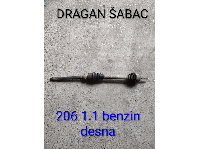 PEUGEOT 206 poluosovina 1.1 benzin desna