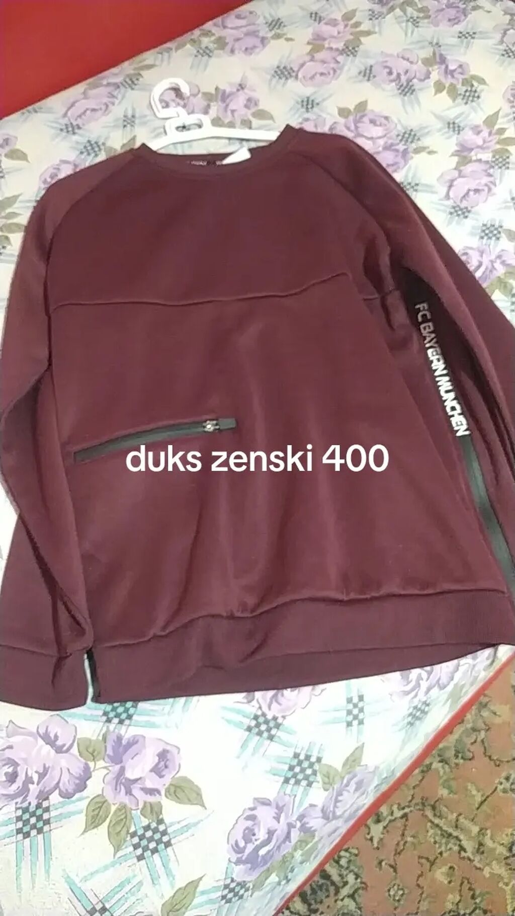 Ženski duks + ženska košuljica 1) Bordo ženski duks - Klasičan