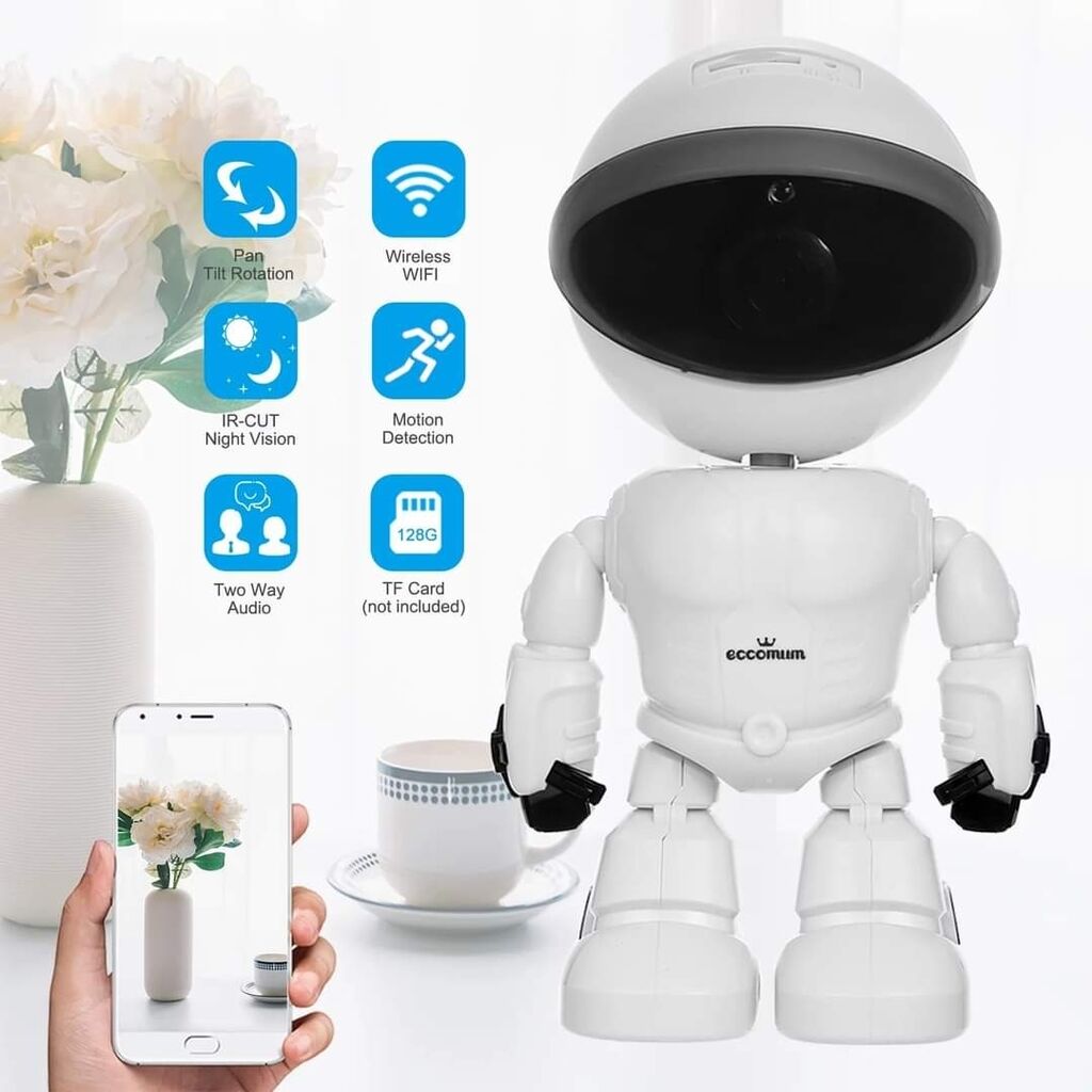 Cena 4290 din Ip WiFi kamera za video nadzor u obliku robota Moze se