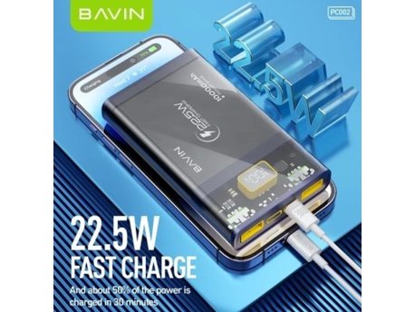 Bavin Power bank 10 000mAh 22.5W - PC002 crna