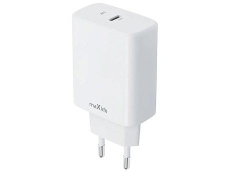 Maxlife Punjač za mrežu MXTC-10-20C, 20W, 3A, 1 x USB-C, Beli